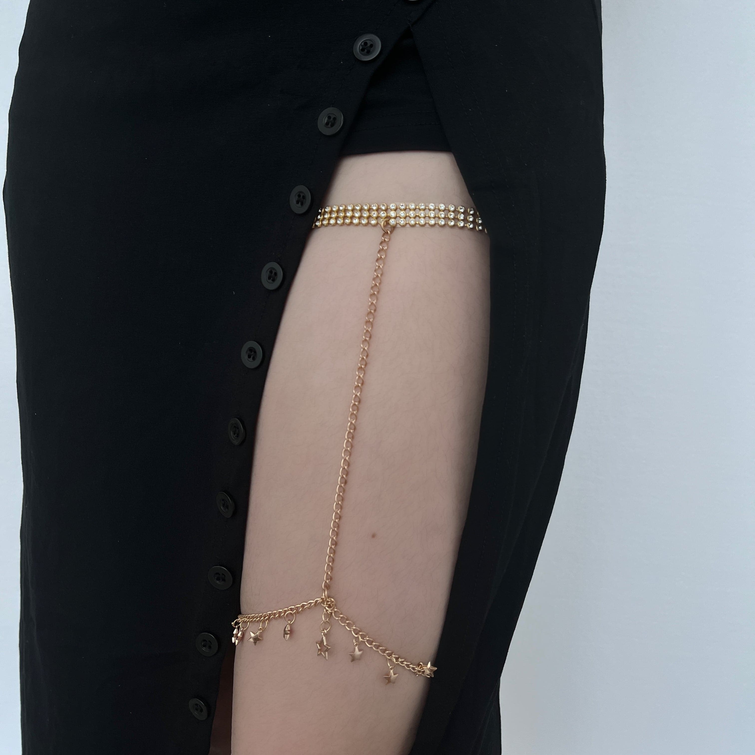 Star pendant rhinestone thigh chain – Halibuy